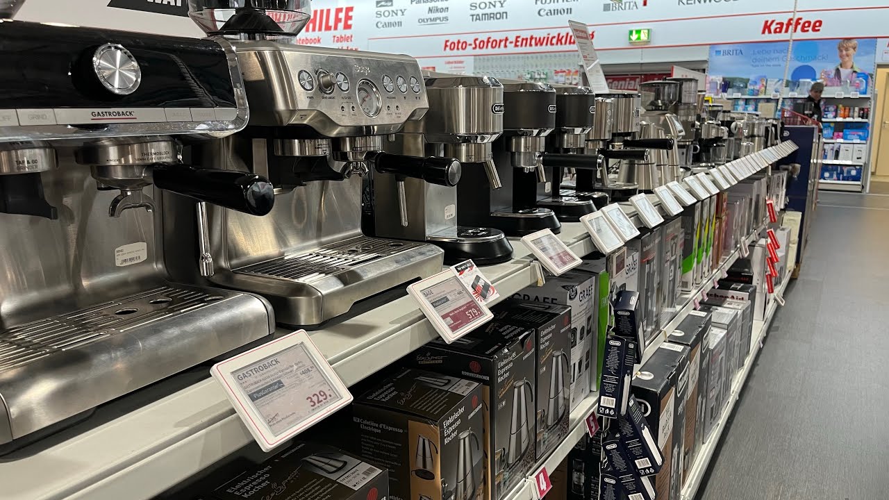 Going shopping in German electronic store for espresso machines - YouTube