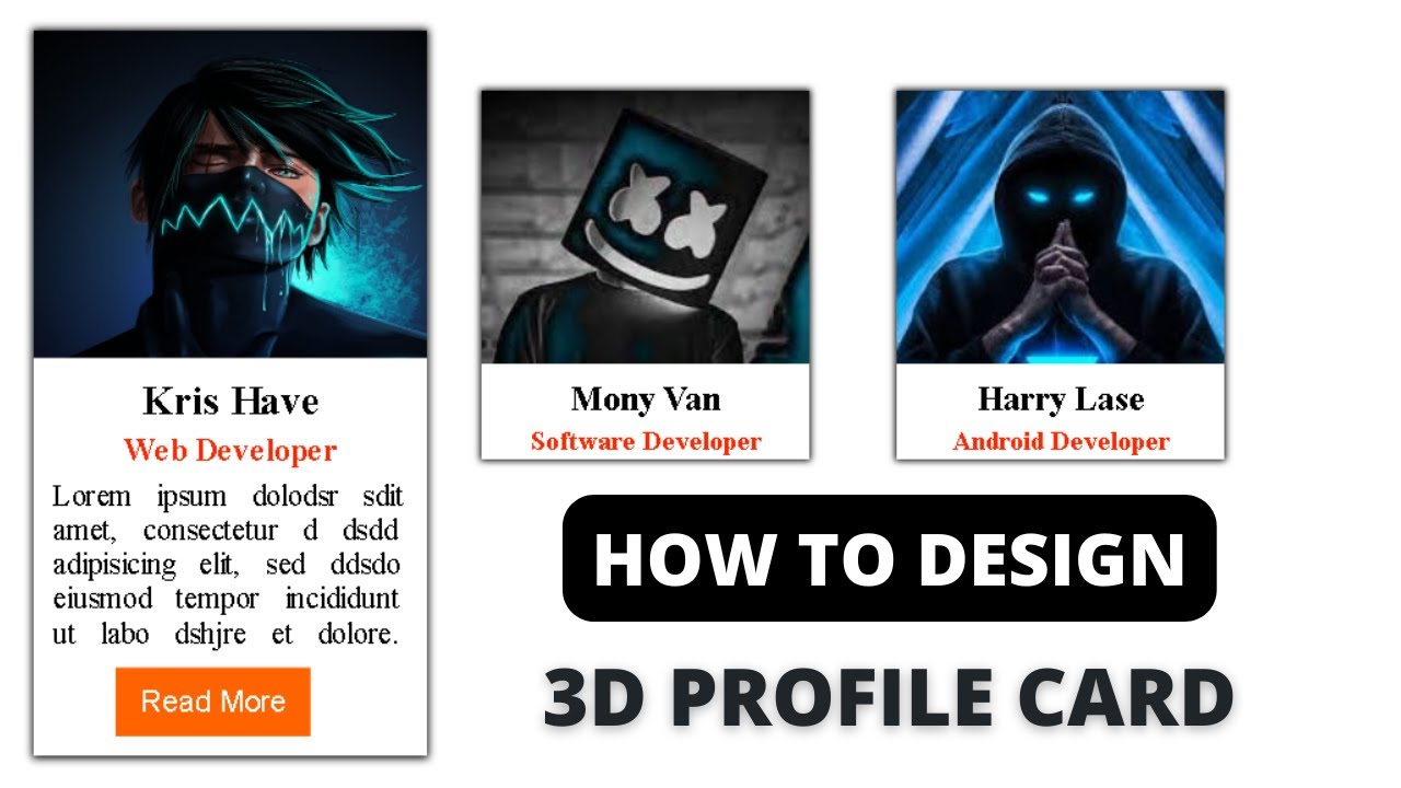 Animated Profile Card Ui Tutorial With Html Css And Jquery Youtube 5148