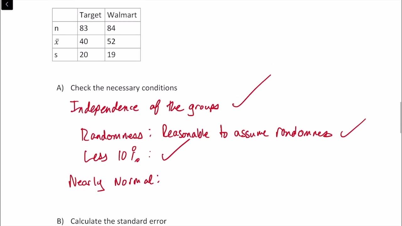 2 Sample T-Interval - YouTube