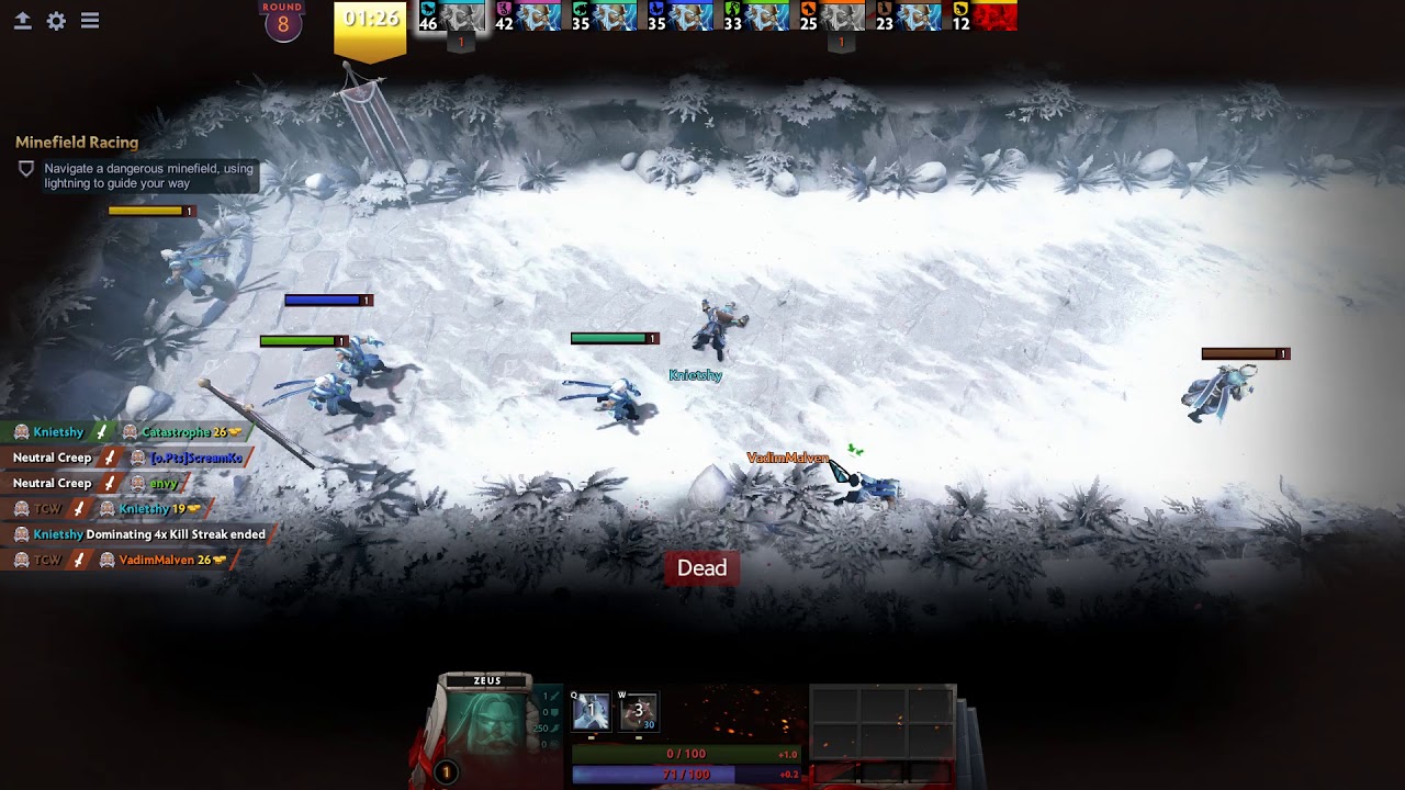 DOTA 2 FROSTIVUS - how to nearly win the Zues game - Minefield racing ...