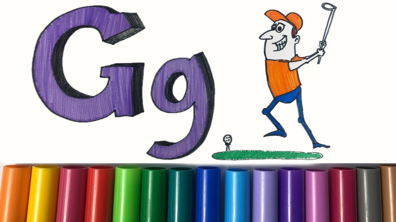 Learning letter G phonics in 1 minute drawing Crayola Color Markers ...