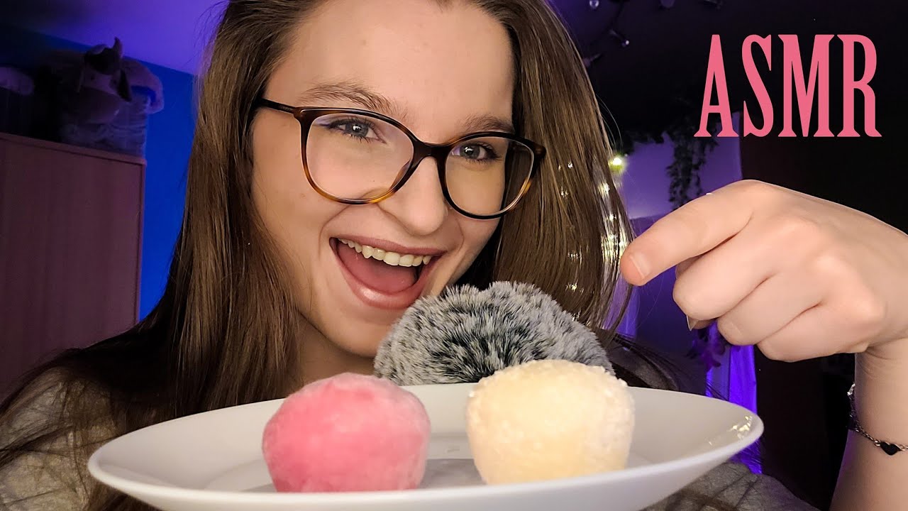 ASMR eating Mochi Ice Cream 🍡 (Mouthsounds, eating sounds, breathing ...