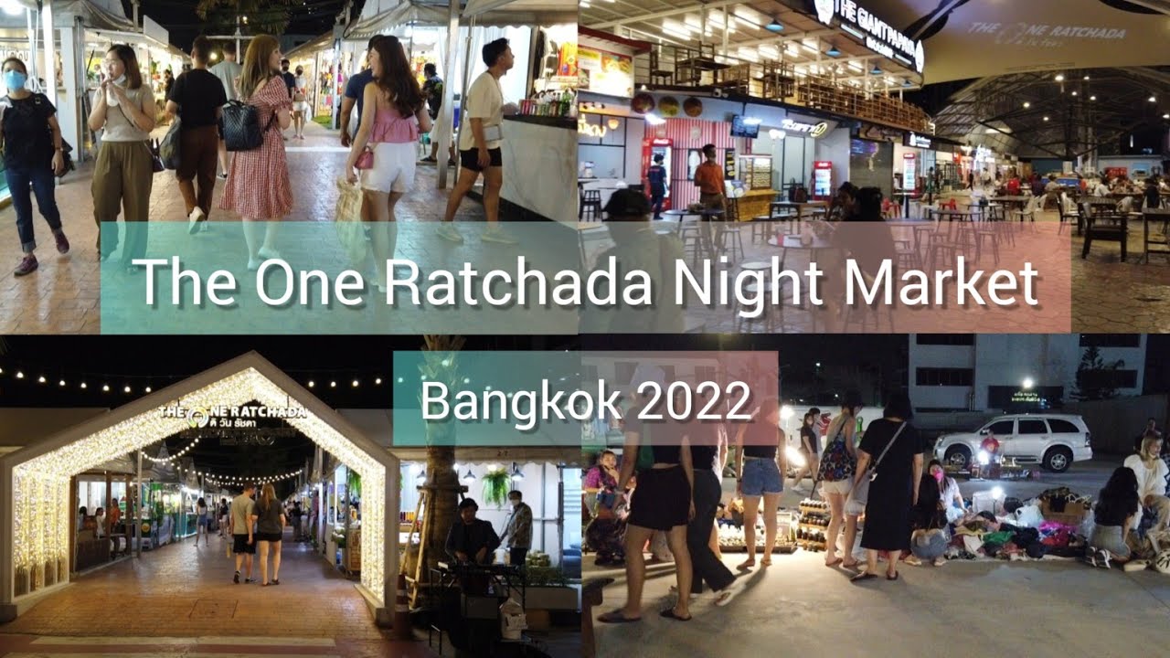 Walking at The One Ratchada Night Market MRT Thailand Cultural Center ...