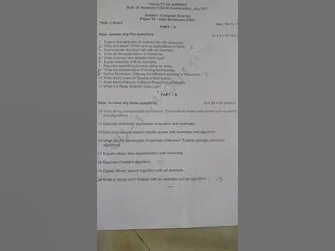 Data Structures Question paper for 3rd semester - YouTube