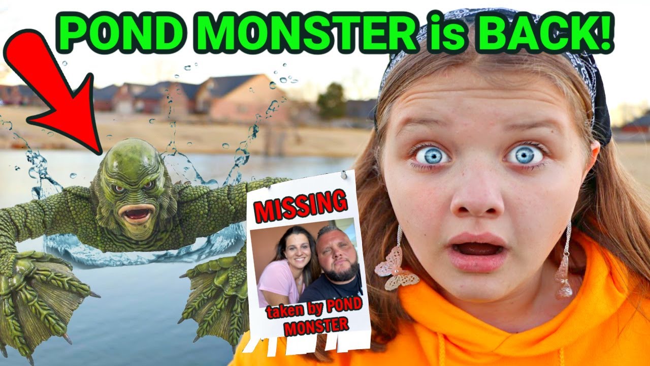 POND MONSTER is BACK and TOOK OUR DAD! AUBREY and CALEB SEARCH for THE ...