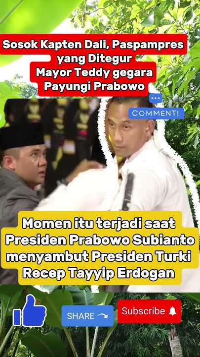 Sosok Kapten Dali, Paspampres yang Ditegur Mayor Teddy gegara Payungi Prabowo #beritaterkini ...
