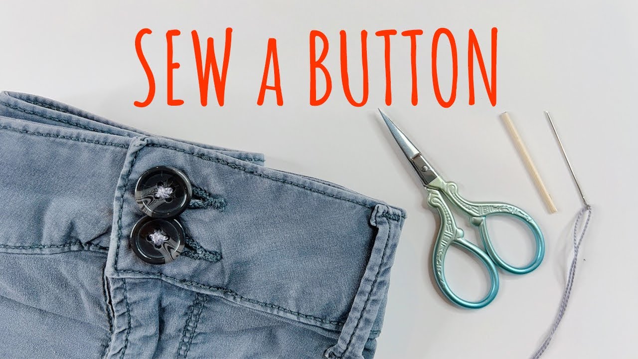 How to sew a loose button by hand | Sew a Button or Reattach a Loose ...