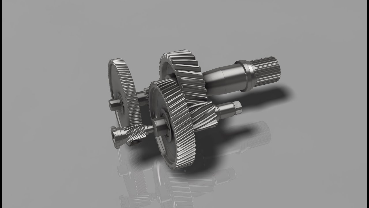 The three-stage gearbox with Novikov gears - YouTube