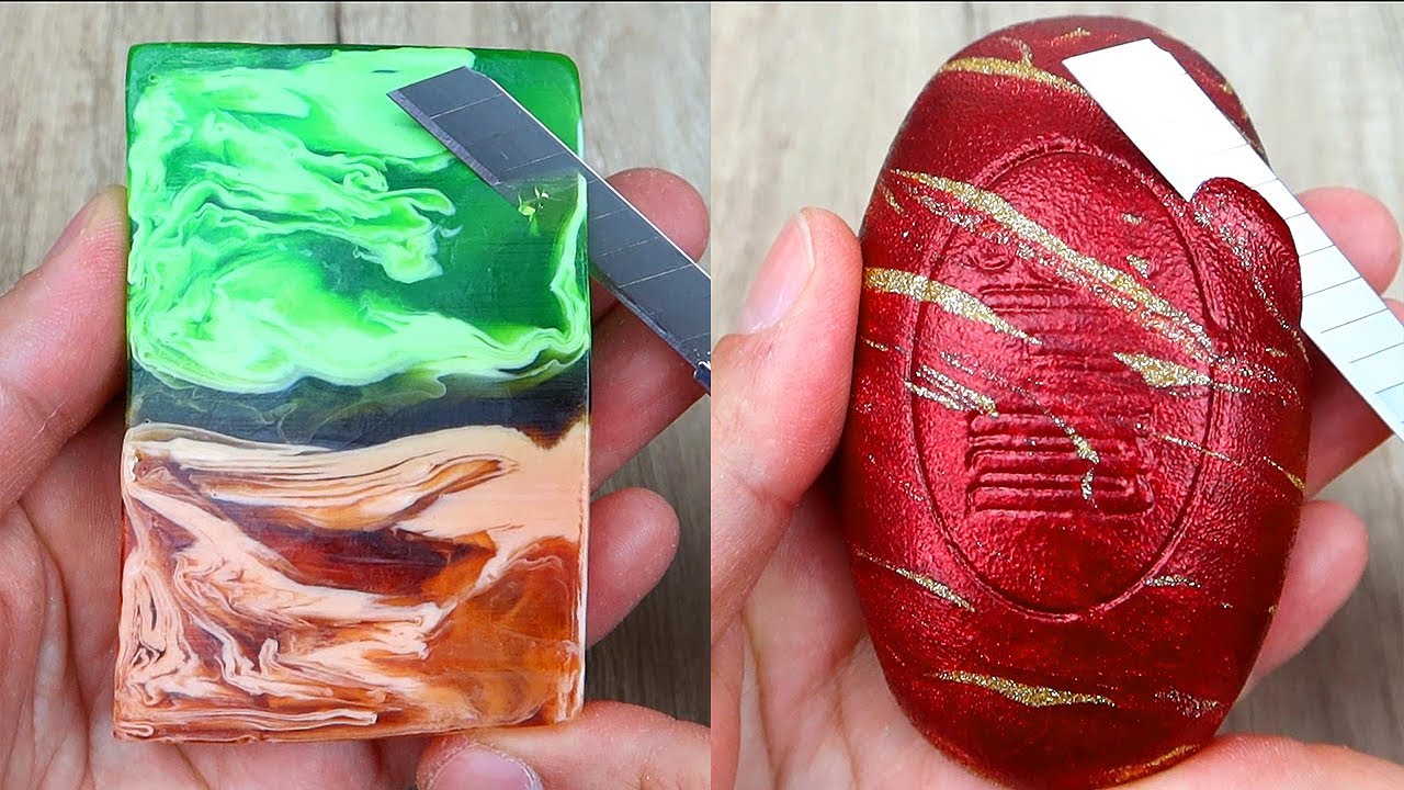 Relaxing Soap Cutting ASMR. Satisfying Soap and lipstick cutting. Corte ...