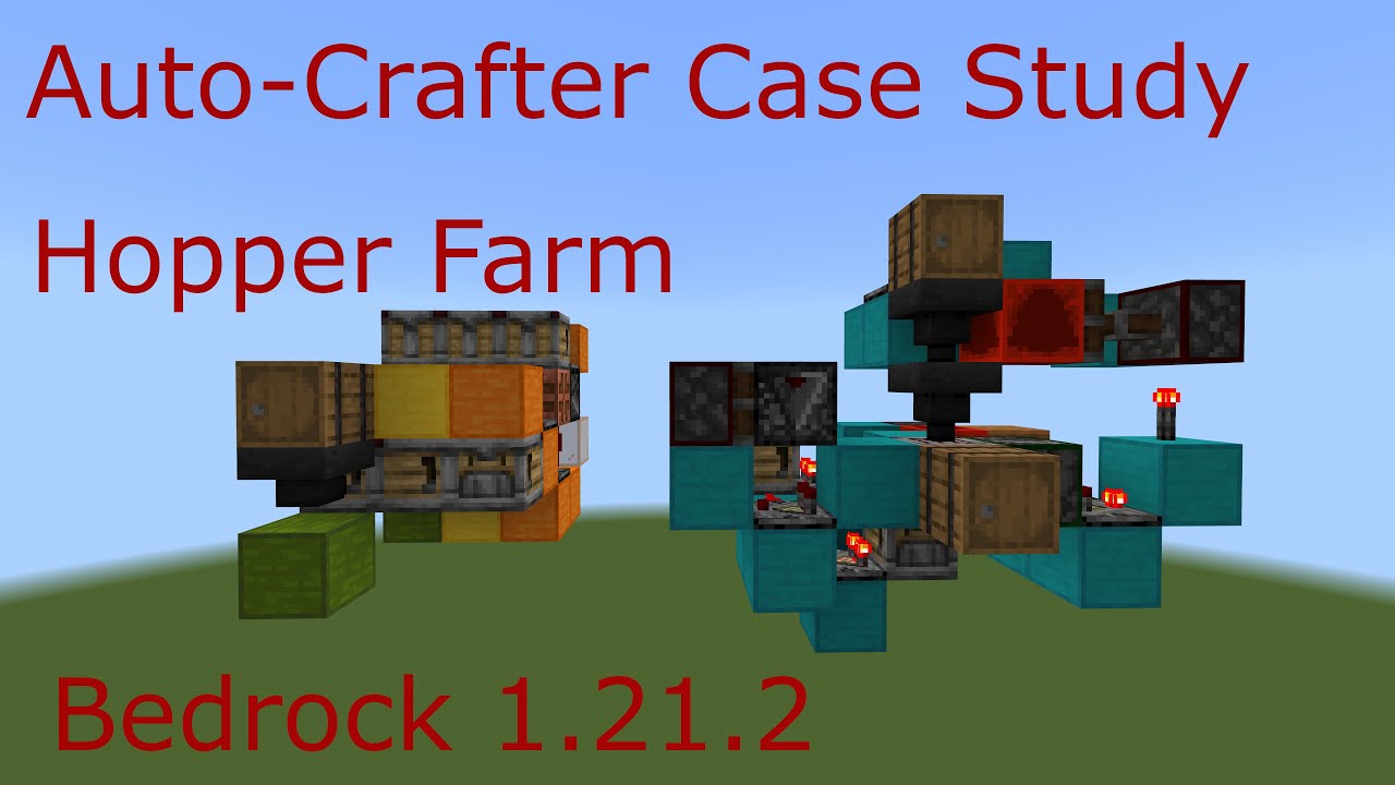 Auto-Crafter Case Study Hopper Farm Bedrock 1.21.2 - YouTube