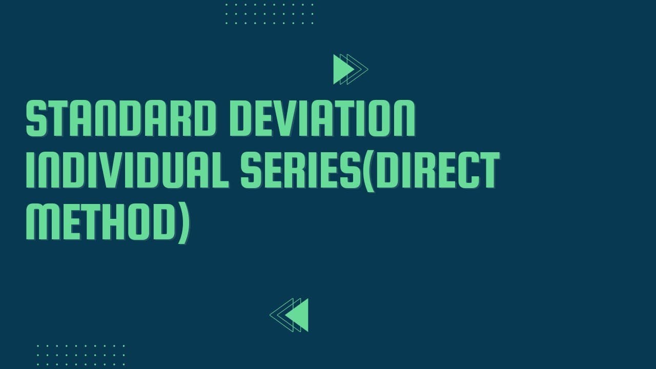 Standard Deviation(Individual series-Direct method) in Malayalam - YouTube