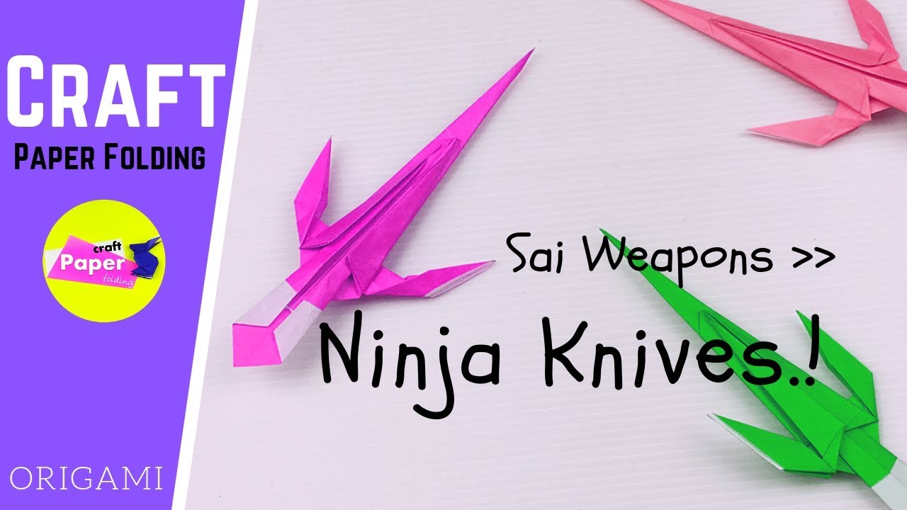 Origami Throwing Knife - How to Make a Paper Ninja Knife Easy - พับมีด ...