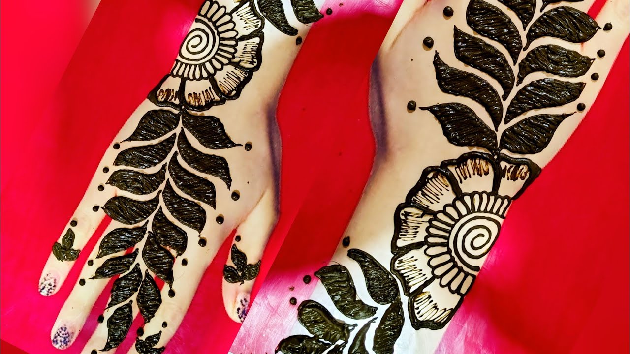 simple mehndi designs for hands|| mehndi designs back side|| easy ...