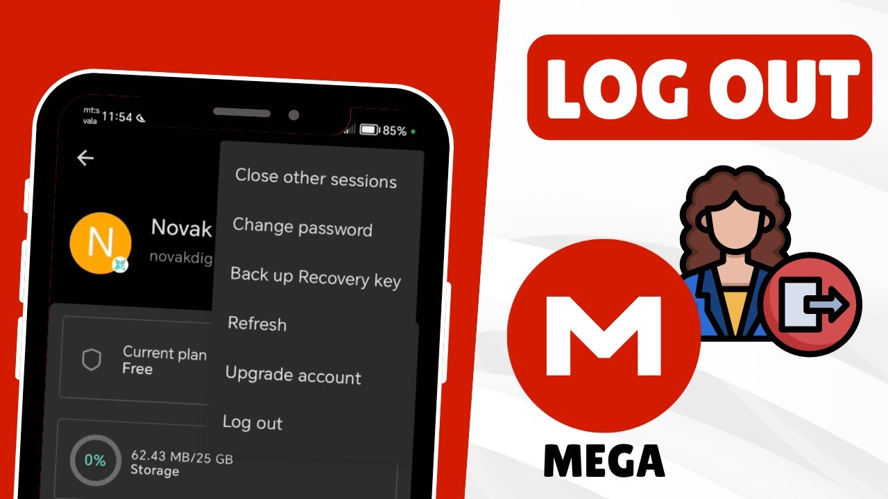 How to Log out from Mega Account - YouTube