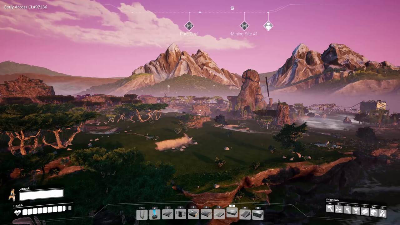 Satisfactory - an aerial view of my buildings - YouTube