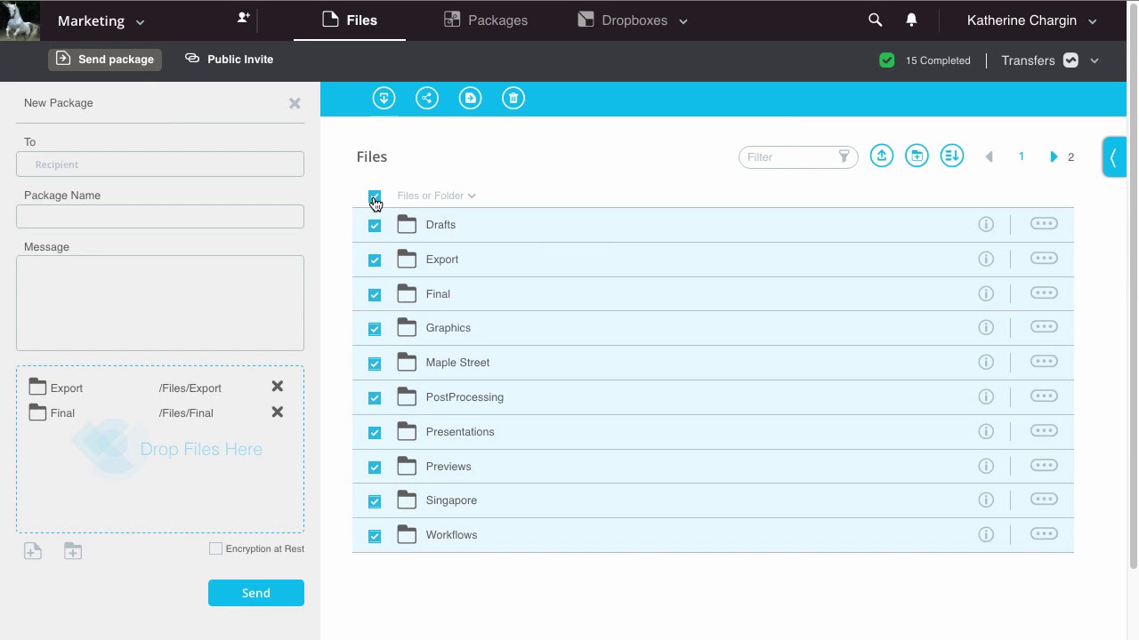 Sending and Receiving Content Using a Files dropbox: Aspera Files ...