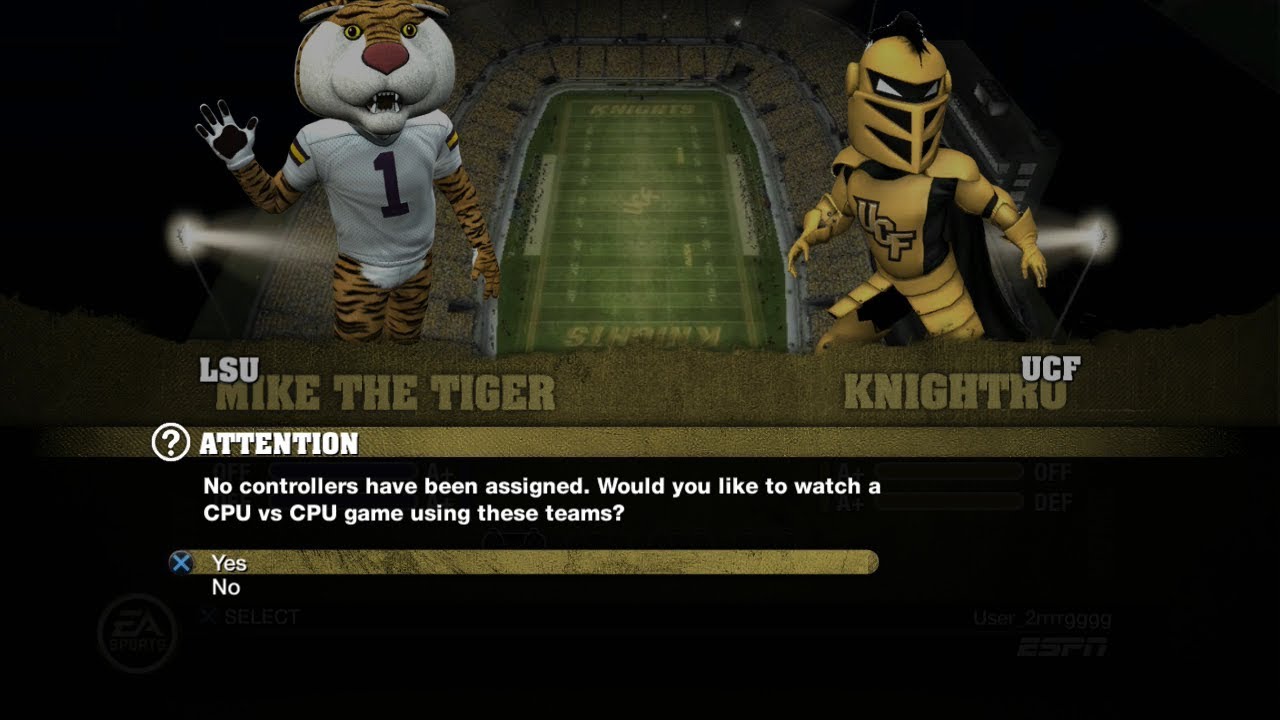 NCAA Football 10 Mascot Game LSU vs UCF - YouTube