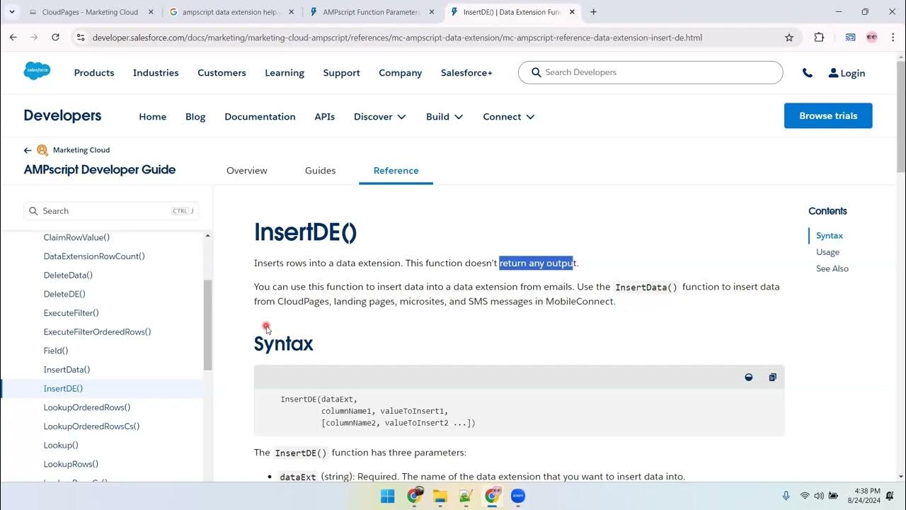 InsertData in AMPscript - YouTube