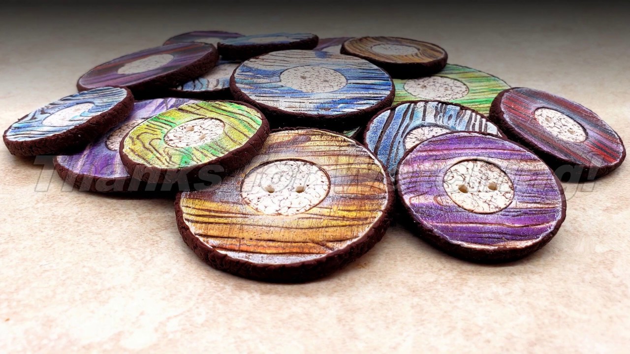 Faux Distressed Wood Buttons - YouTube