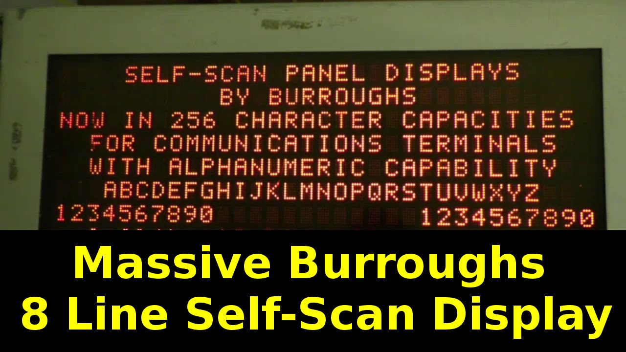 Massive Burroughs 8 Line Self Scan Neon Display Running - YouTube