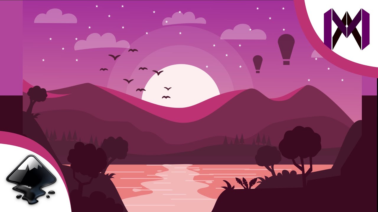 How to create a Vector Landscape in Inkscape || Vector Landscape ...
