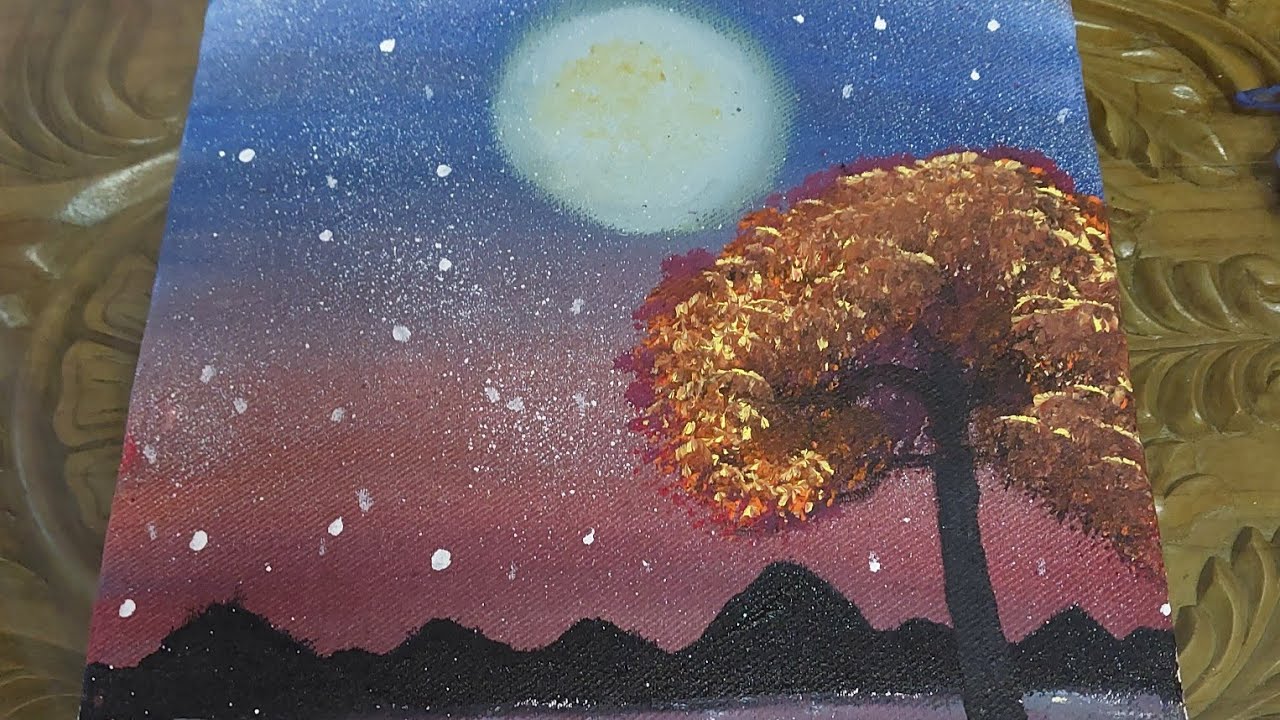 Easy Moon night panting....🌕🌕💙💙 - YouTube