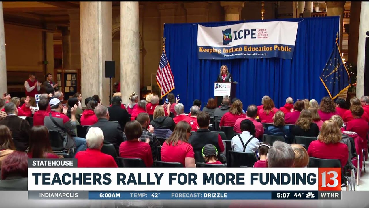 Teachers rally for more funding - YouTube