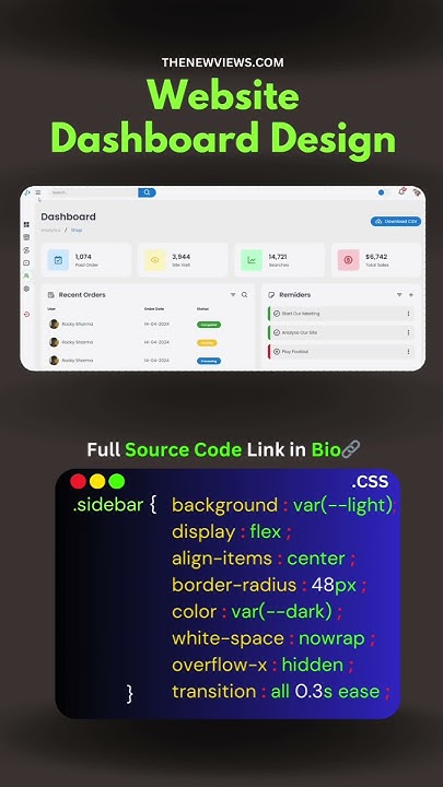 Dashboard Design Csstricks Coding Css Javascript Coder Codingbootcamp Codingisfun 