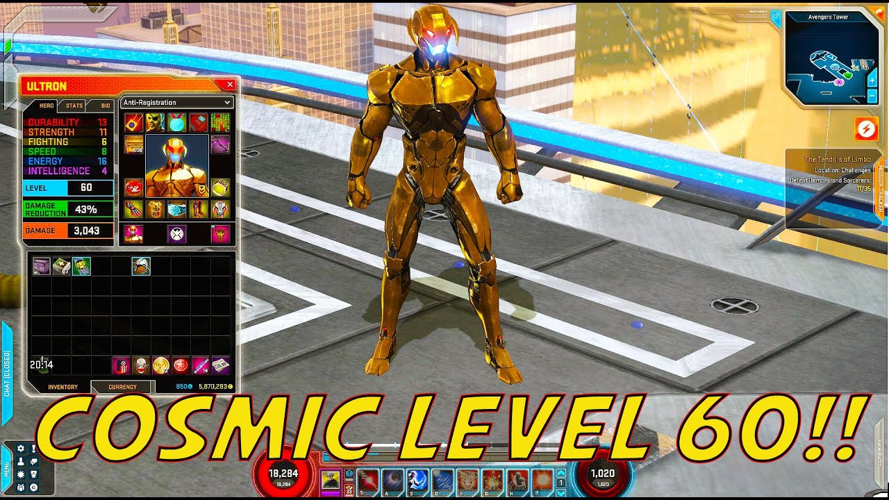Marvel Heroes - Ultron Hits Cosmic Level 60!! - YouTube