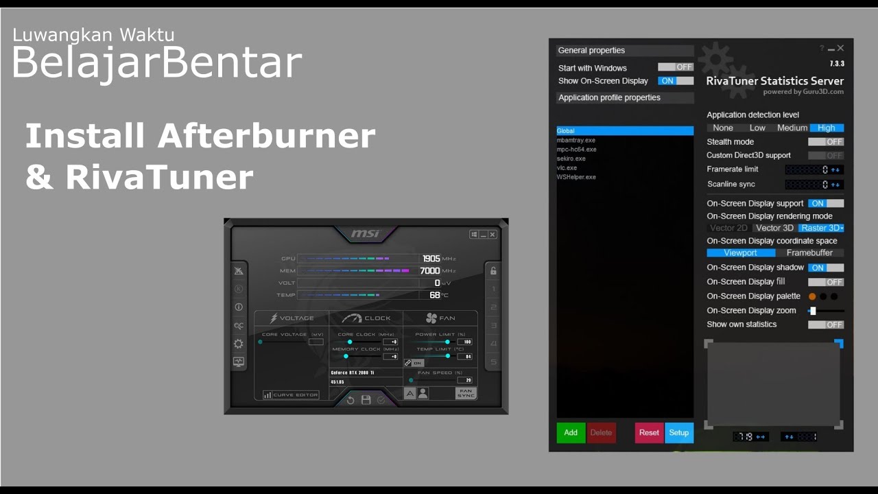 Cara Install MSI Afterburner dan Pengaturan RivaTuner Statistics Server ...