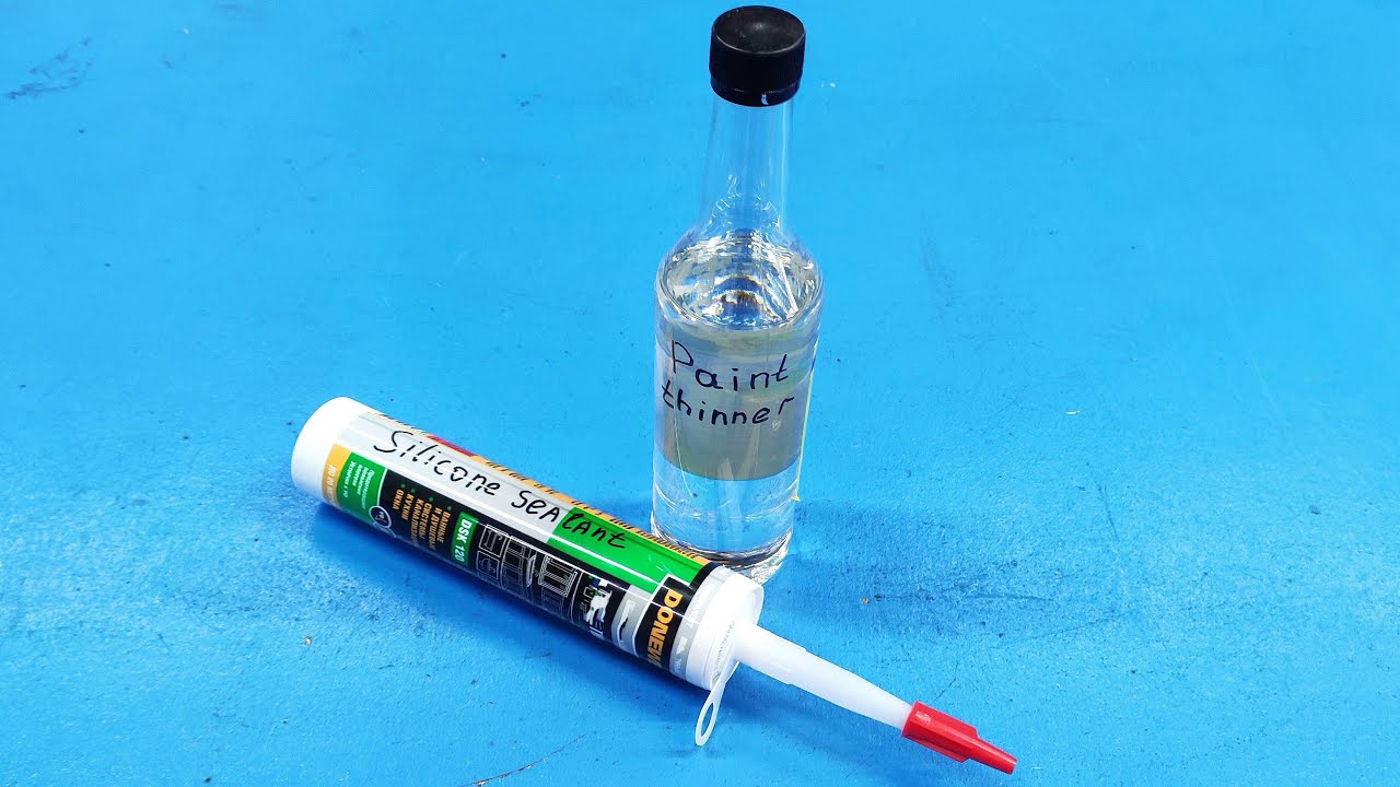 I mixed silicone sealant and paint thinner! The result is simply ...