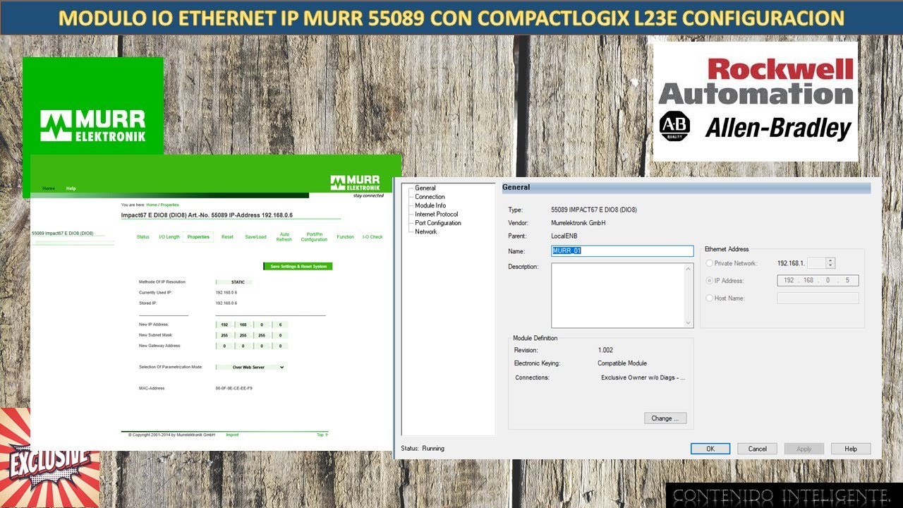 02-MÓDULO IO ETHERNET IP MURR 55089 CON COMPACTLOGIX L23E CONFIGURACIÓN ...