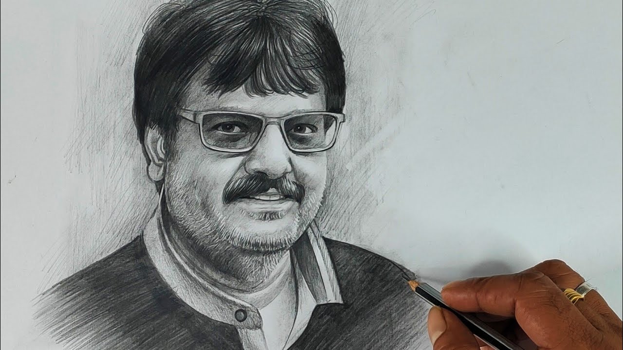 Vivek Comedian Pencil Drawing Video | Live Art Chennai - YouTube