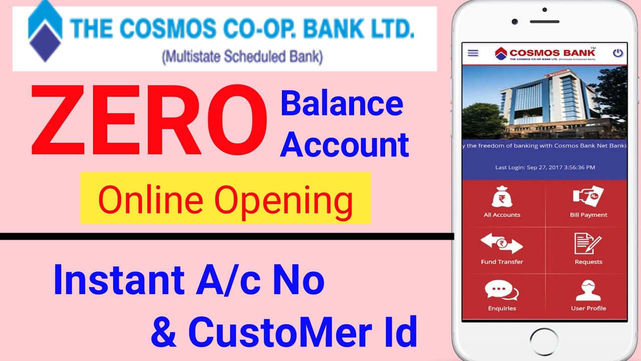 Cosmos Bank Zero Balance Account Opening Online Hindi|| How To Open ...