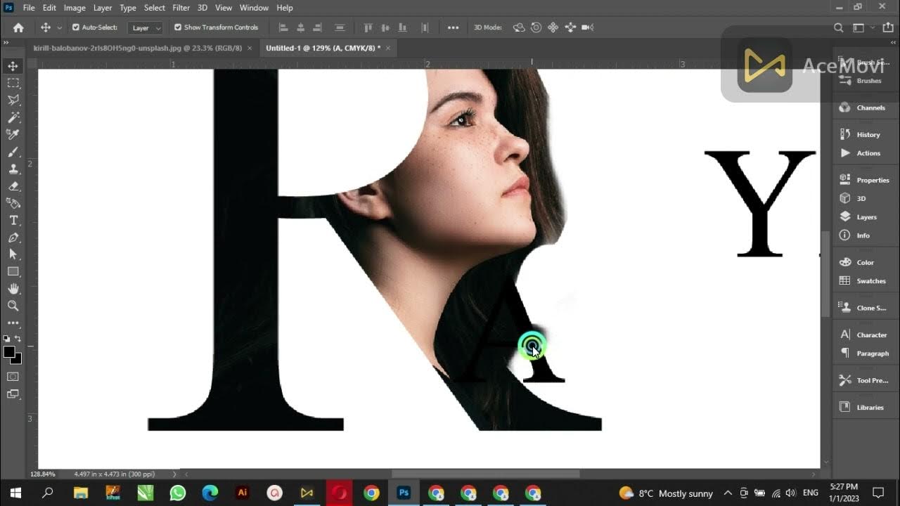 how to create an awesome letter portrait photoshop tutorial | text ...