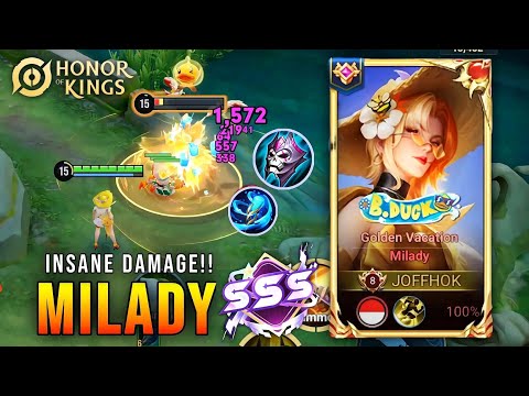 INSANE DAMAGE!! Milady's 100% Broken Mid Lane Monster - Best Build | Honor of Kings