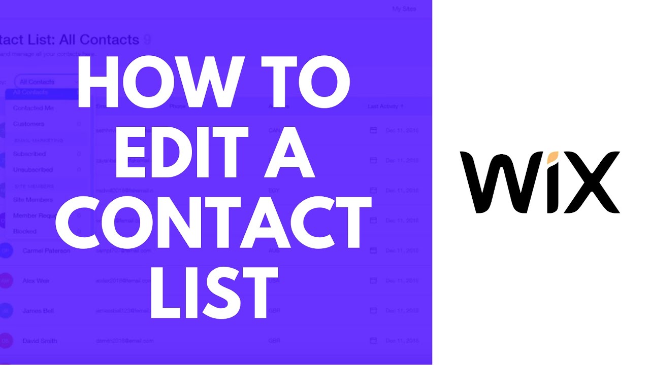 How to Access and Edit a Contact List on Your Wix Website? - YouTube