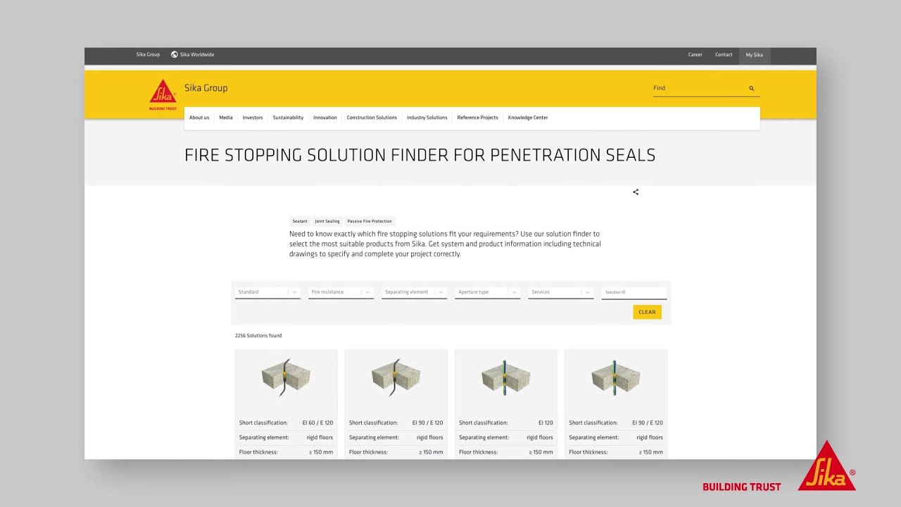 Sika Fire Stopping Solution Finder Web Tool for Modern Buildings - YouTube