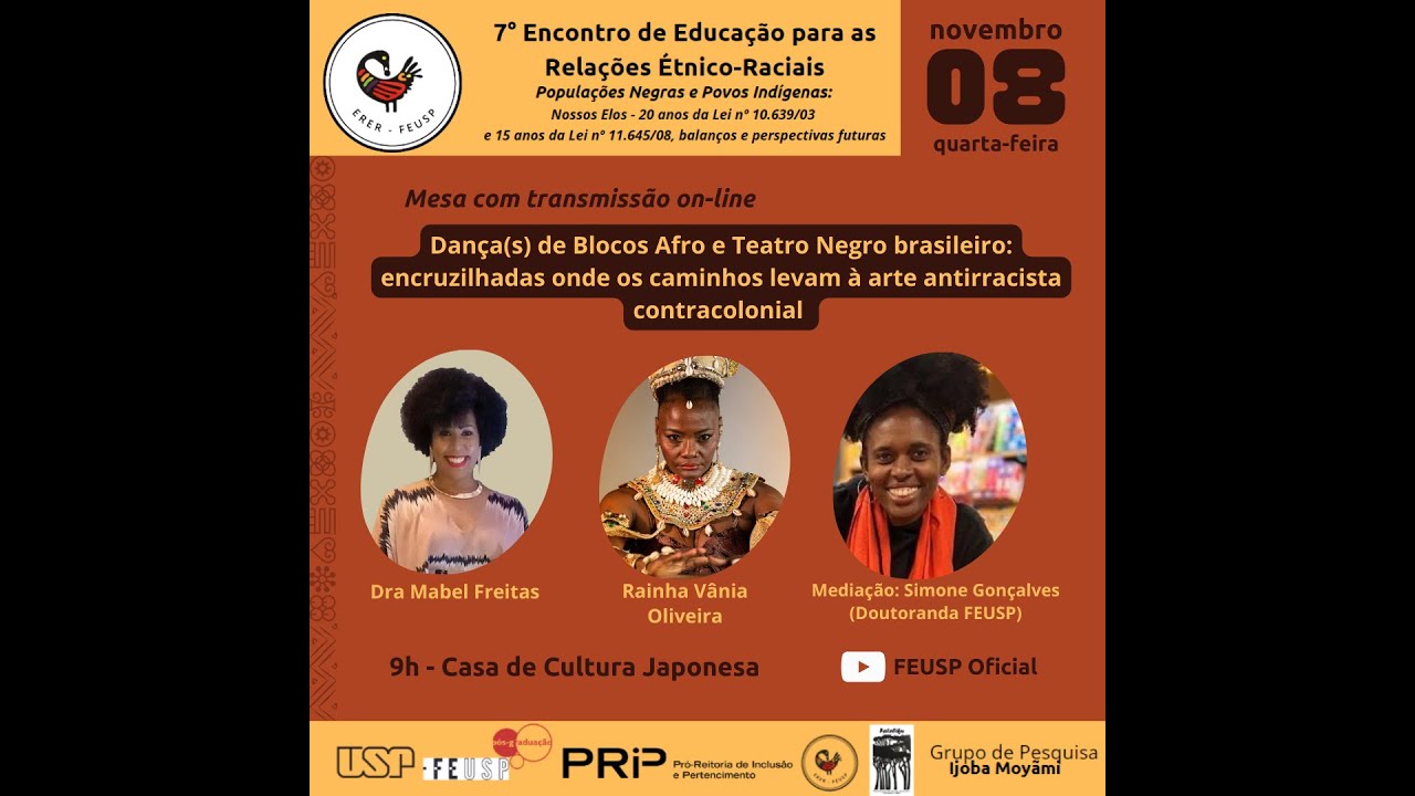 Mesa 5 : Dança(s) de Blocos Afro e Teatro Negro brasileiro: - YouTube