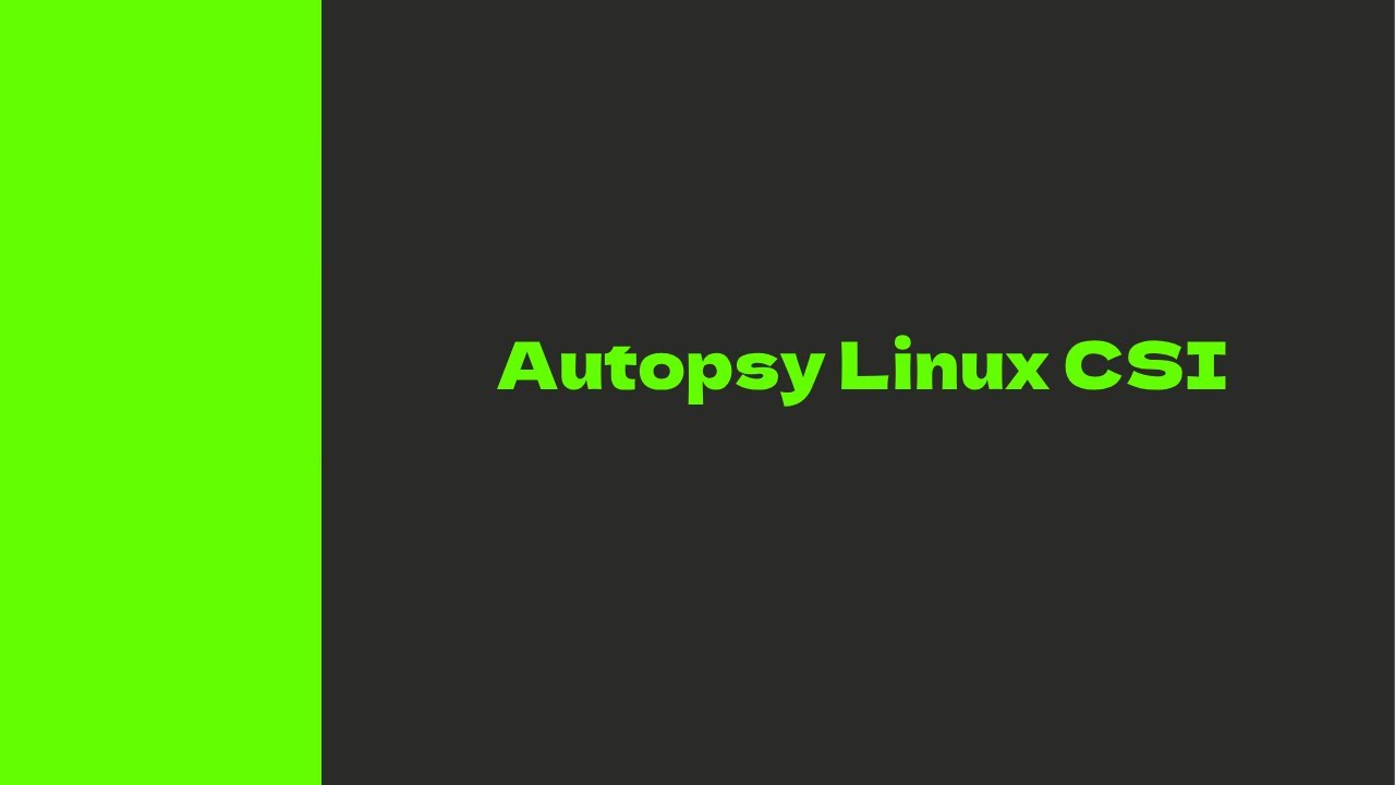 Autopsy in Linux CSI - YouTube