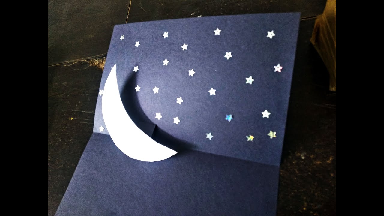 Half Moon Card | DIY Birthday Greeting Card Ideas | Beautiful Moon ...