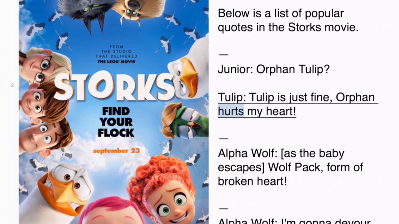 Storks Popular Quotes - YouTube