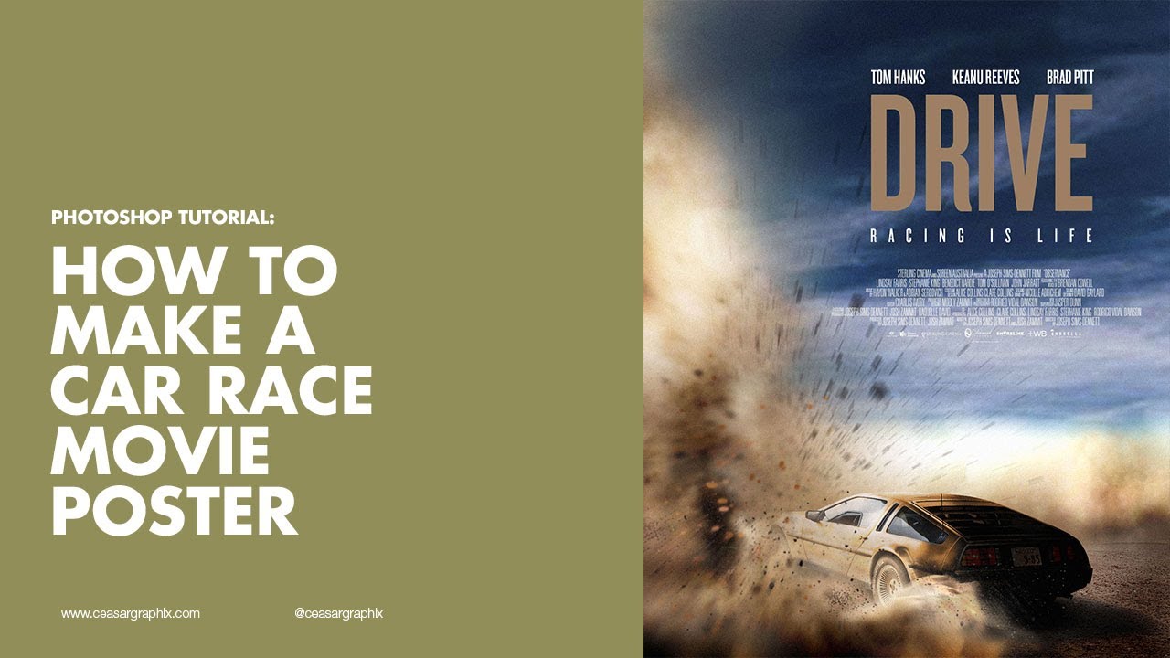 How To Make Action Car Race Movie Poster - YouTube