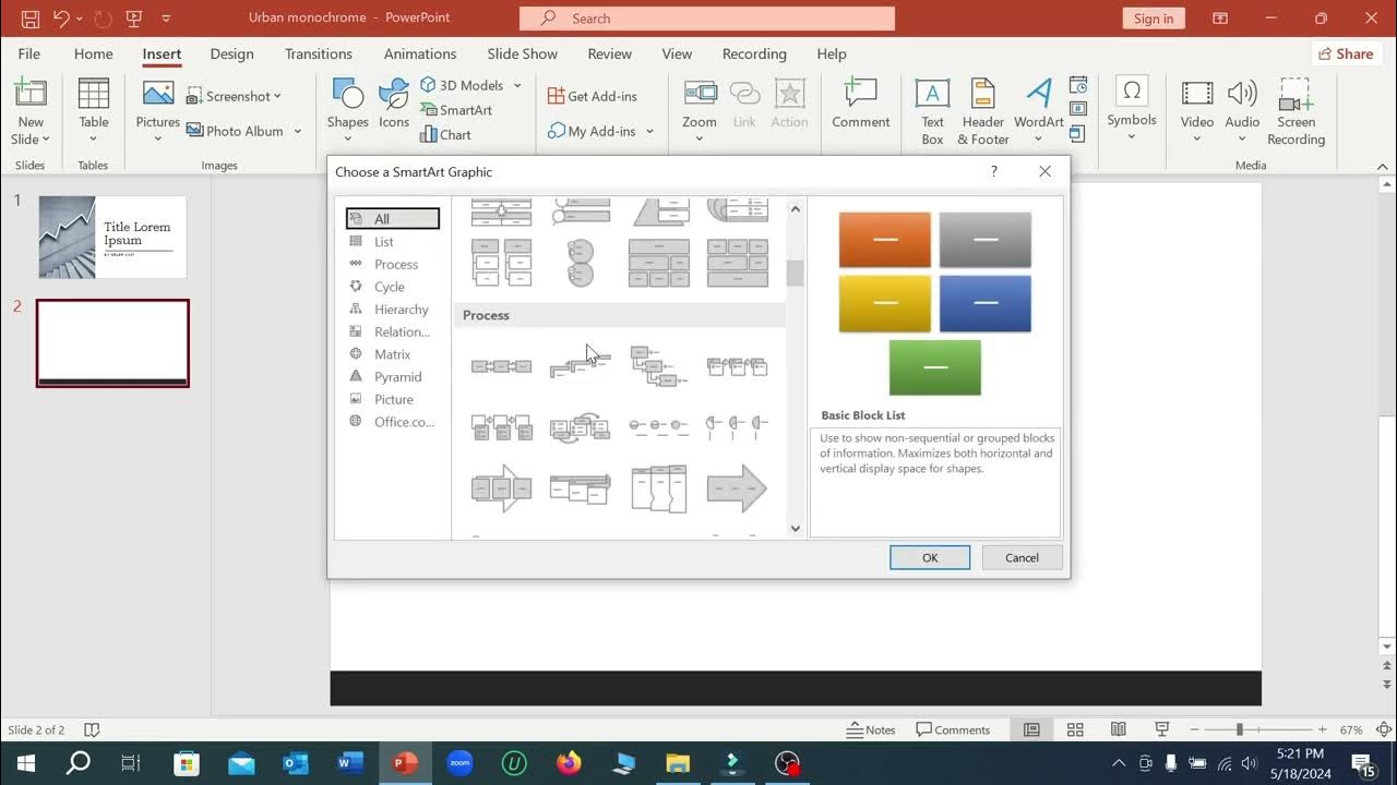 How to insert smart art in Microsoft PowerPoint Slide - YouTube