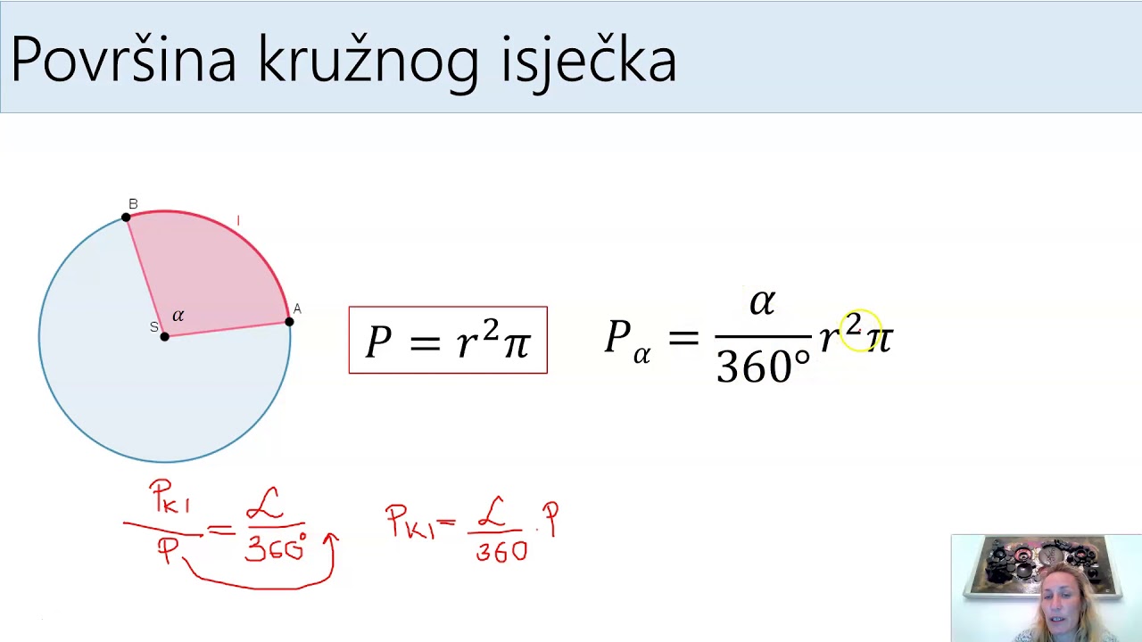 Duljina kružnog luka. Površina kružnog isječka. - YouTube