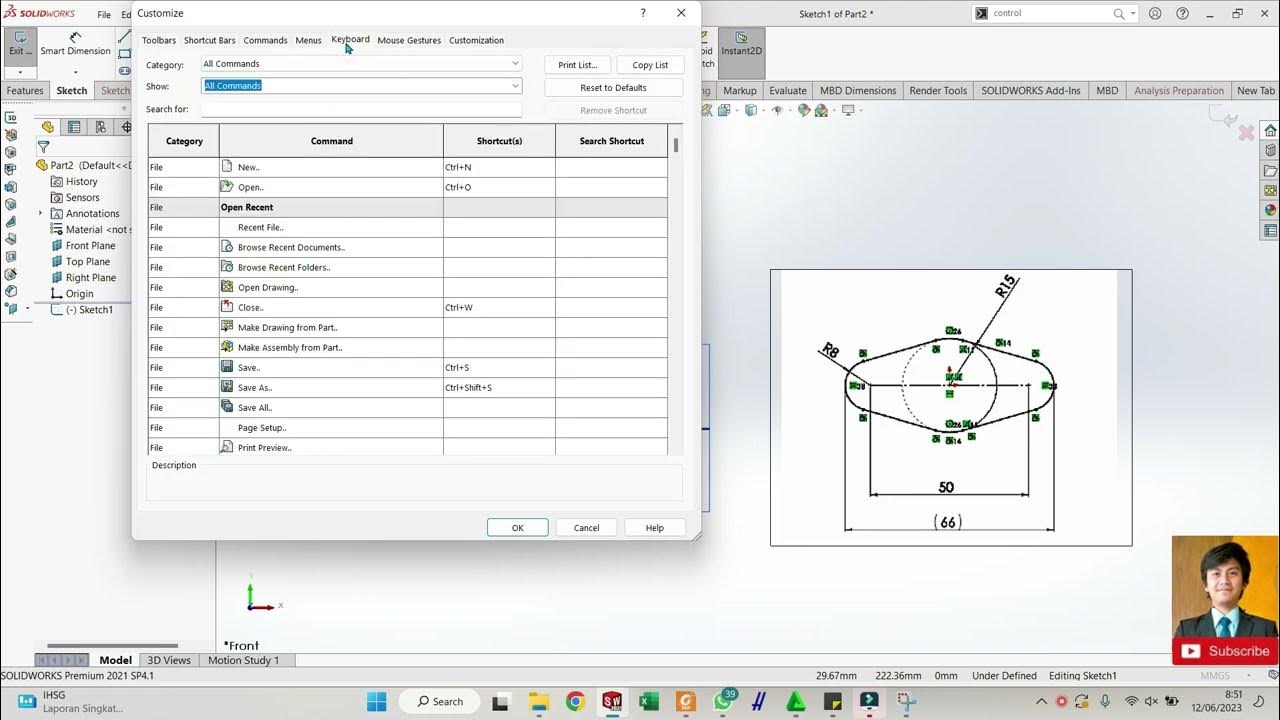 2 Tips And Tricks Customize Shortcut Solidworks Youtube