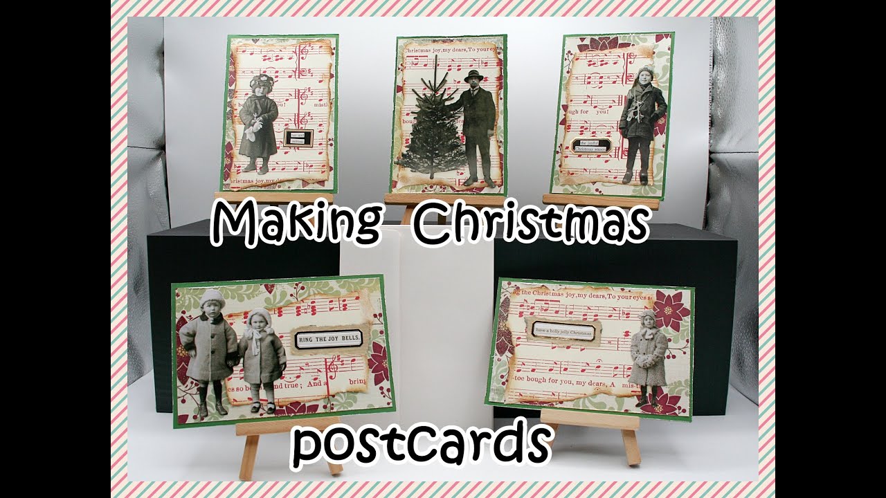 Making Christmas postcards using recycled cards or your stash video 142 ...
