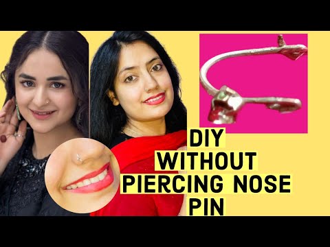 DIY Nose pin without piercing/how to make without piercing Nose pin # ...