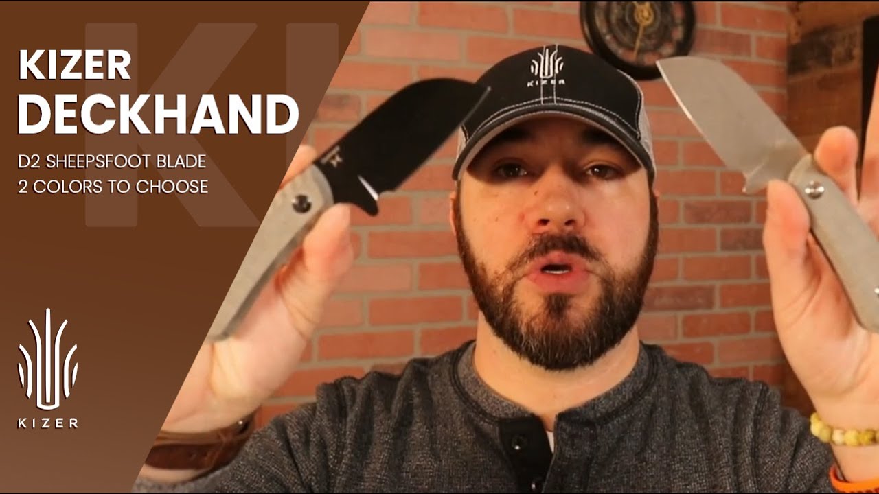 New Design Fixed Blade Kizer Deckhand EDC Gear Sheepsfoot Blade - YouTube