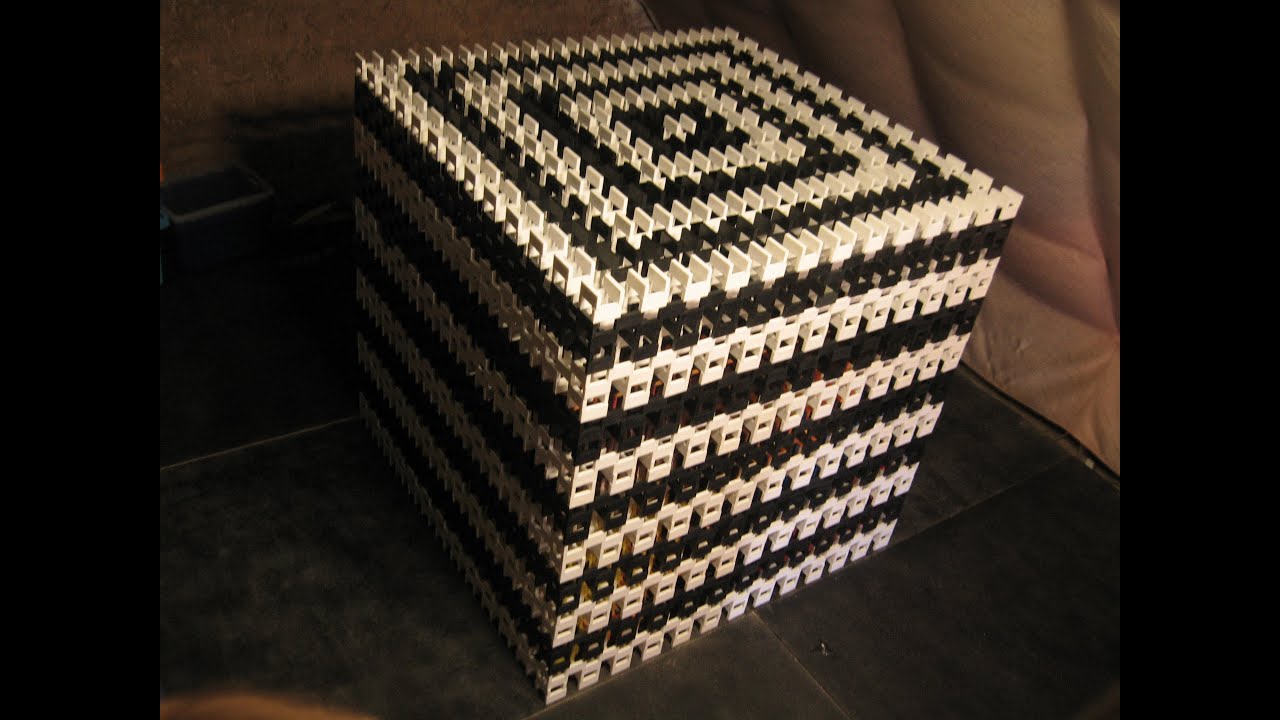 14,000 dominoes cube (former world record) - YouTube